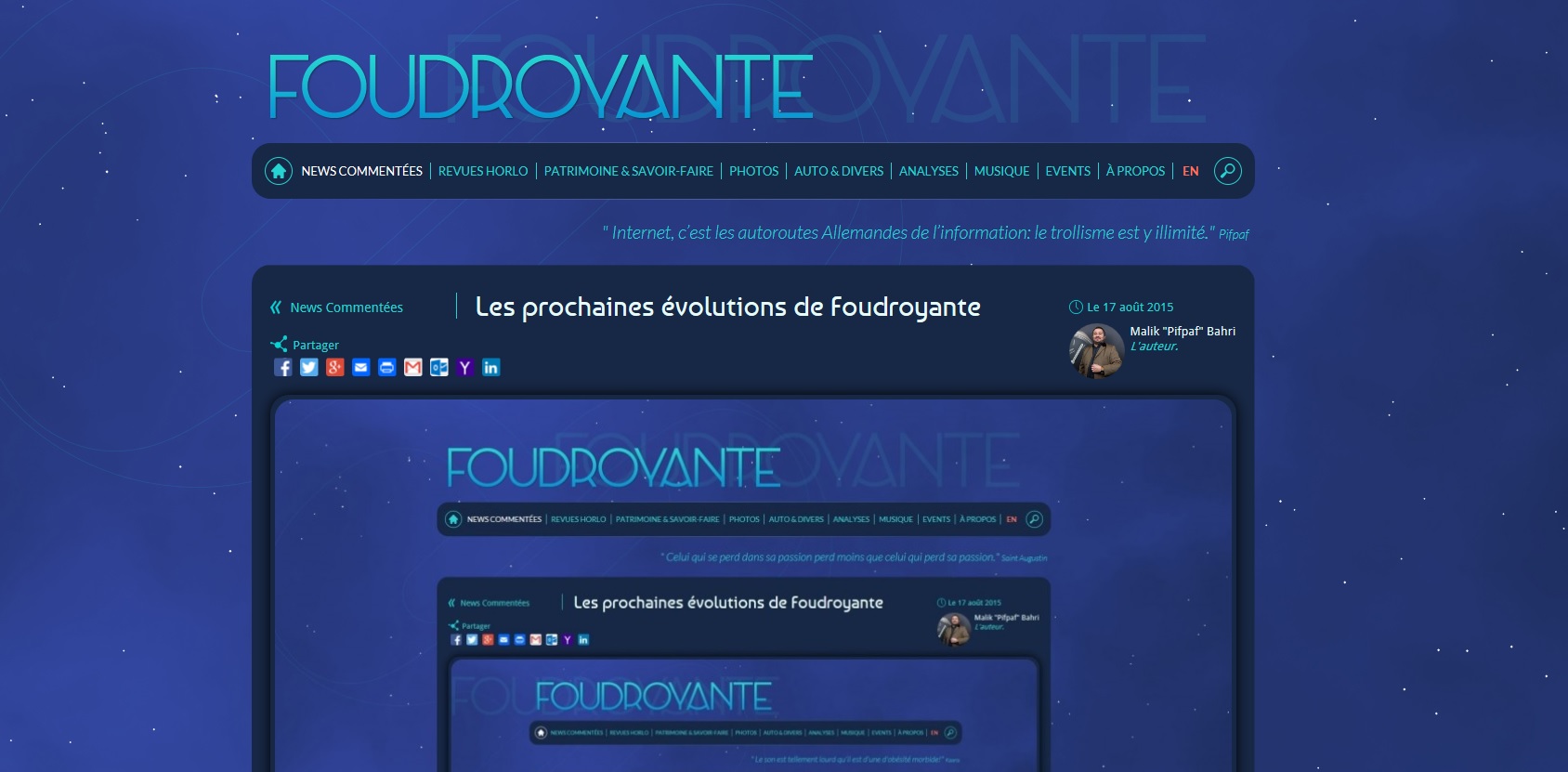 Les prochaines évolutions de Foudroyante section analyses sujets sur la ...